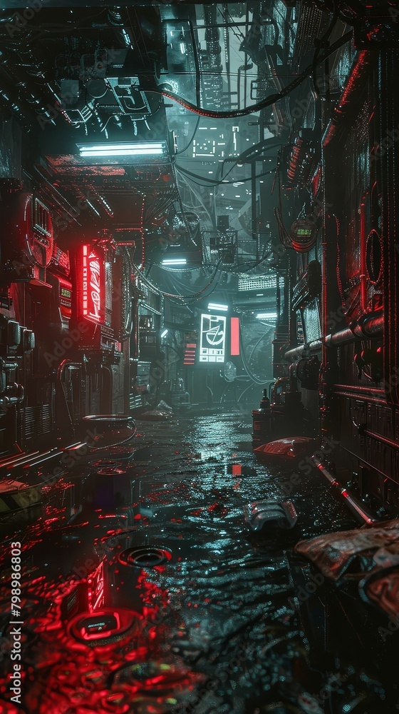 Bring your nightmares to life with a side view futuristic tech horror ...