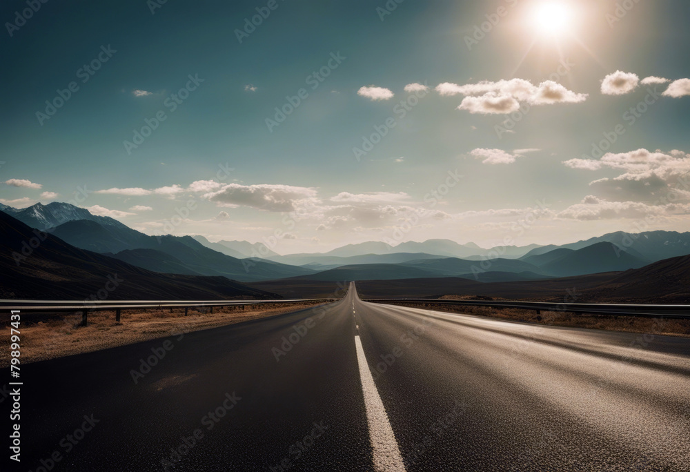 highway empty road mountain asphalt sky beautiful landscape summer ...