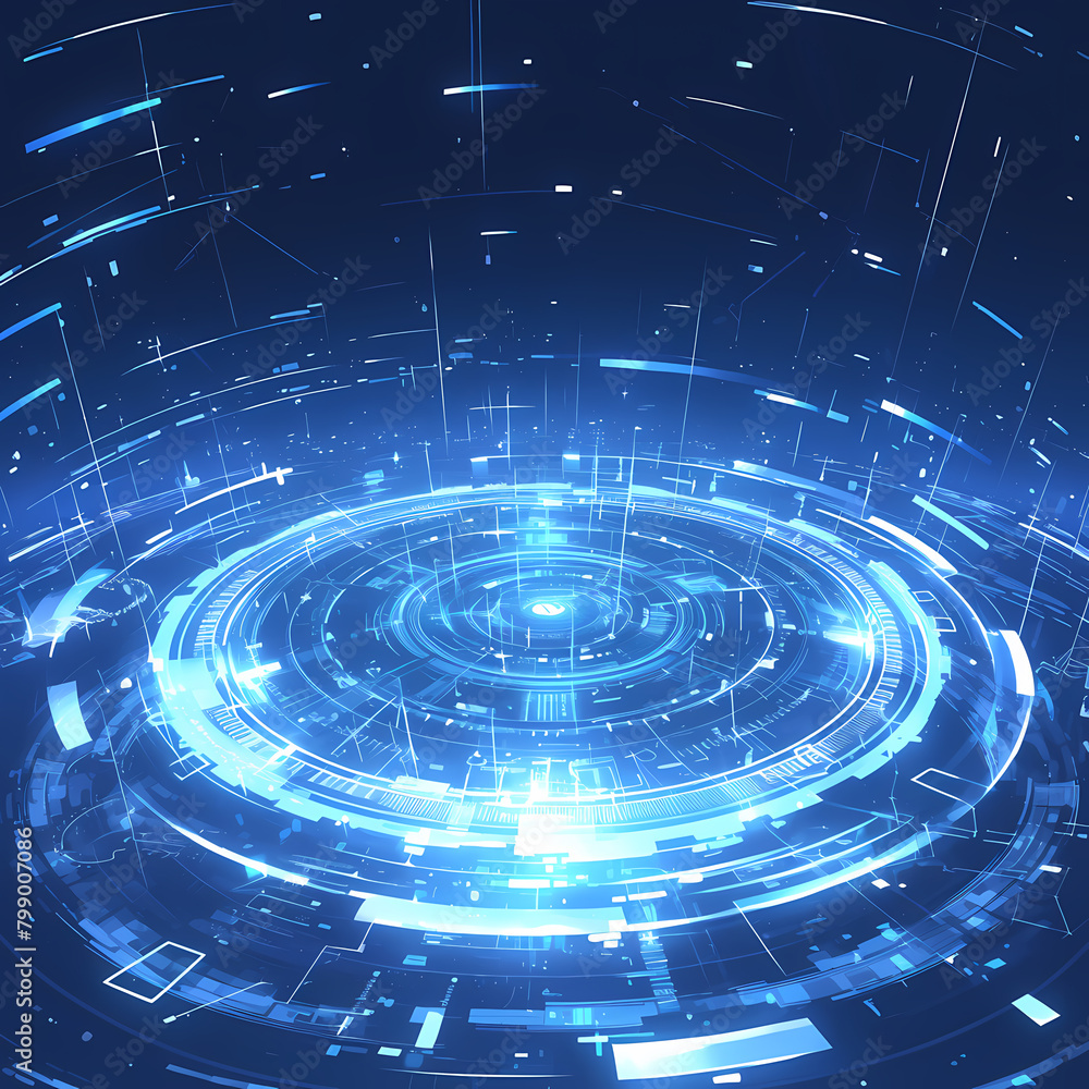 A sleek, high-tech digital illustration featuring a central data vortex ...