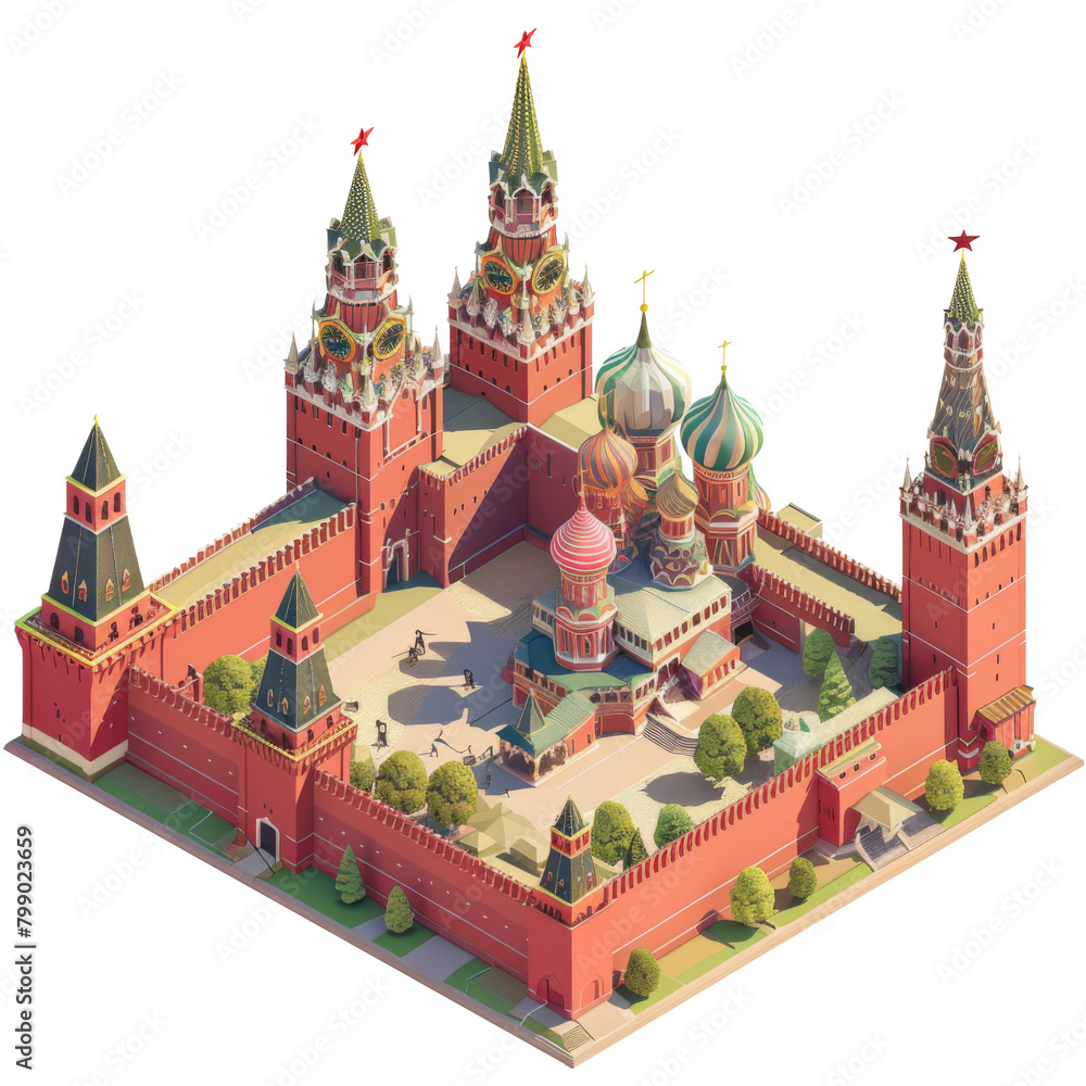 Moscow's Kremlin comes to life in isometric art, capturing the ...