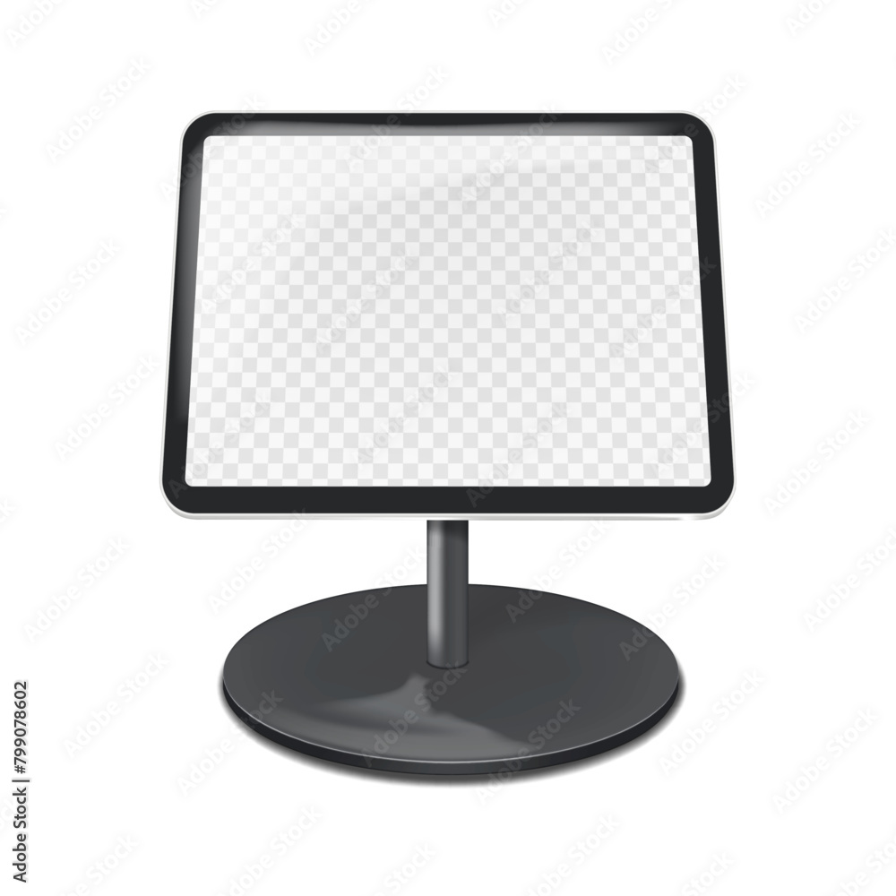 Countertop tablet holder podium stand with transparent screen vector ...