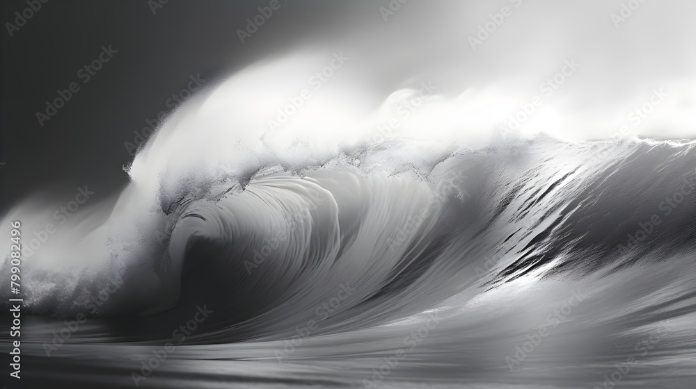 Witness the mesmerizing flow of an elegant gray wave, gracefully ...