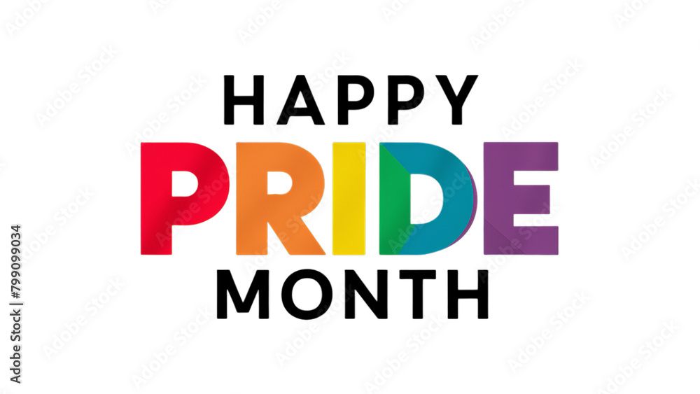 Happy Pride Month, text, isolated on transparent background, PNG ...