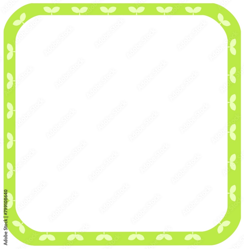 Lime-green border with small sprout Stock Illustration | Adobe Stock