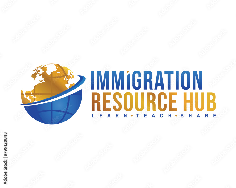 immigration logo vector. Concept of immigration and migration programs ...