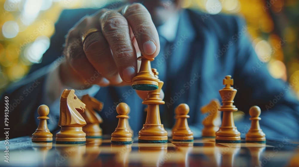 A close-up of a hand capturing a pawn on a chessboard, highlighting the ...