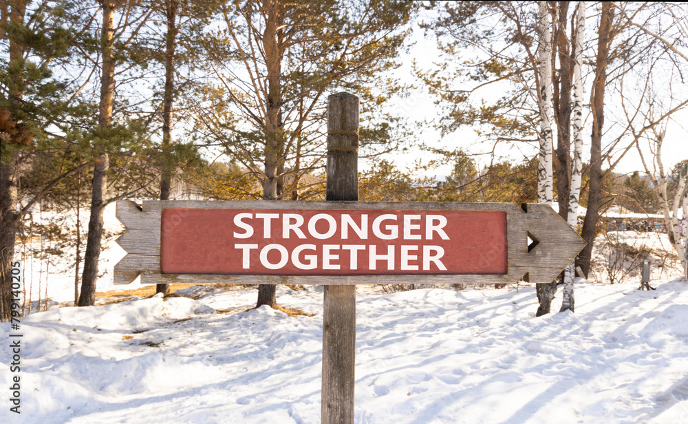 Stronger together symbol. Concept words Stronger together on beautiful ...