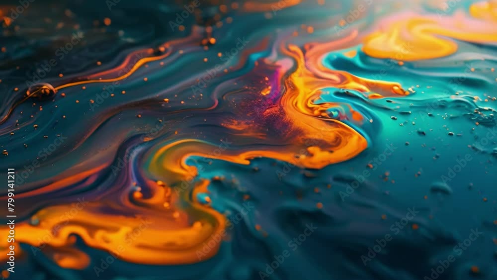 Oil spill polluting ocean water with hazardous waste endangering marine ...