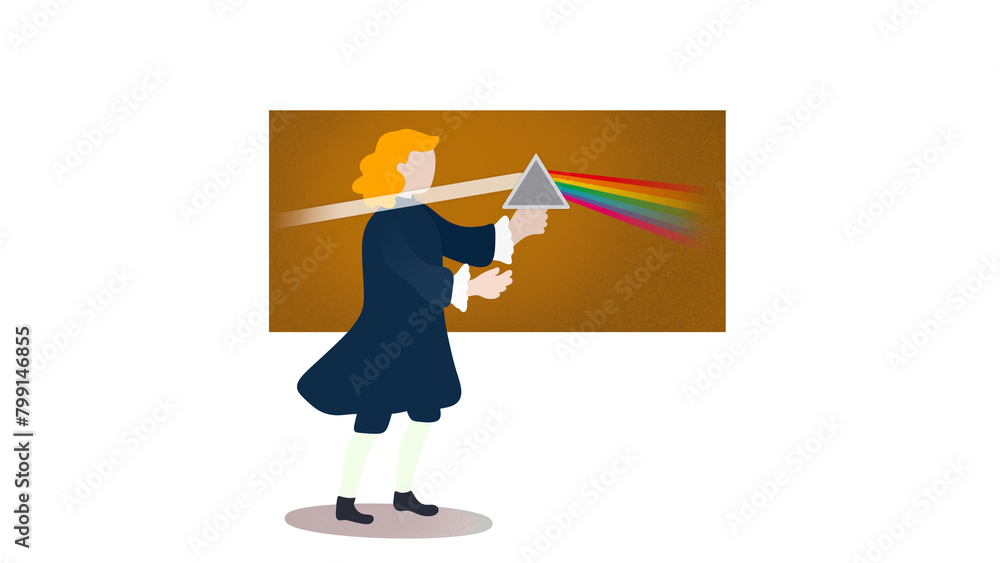 Isaac Newton gets the light spectrum, dispersion of light, science of ...