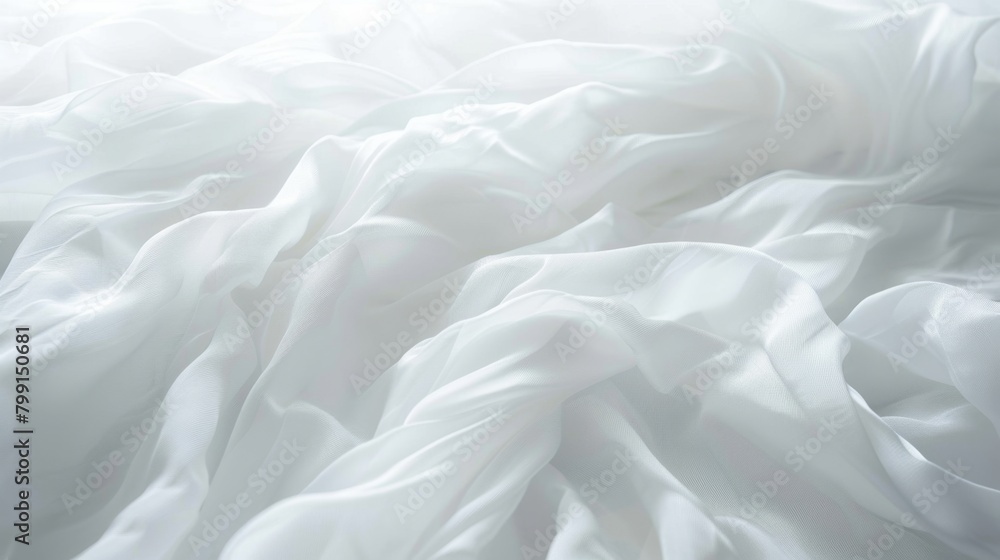 Gentle undulations of pure white fabric create a soft, dreamy texture ...