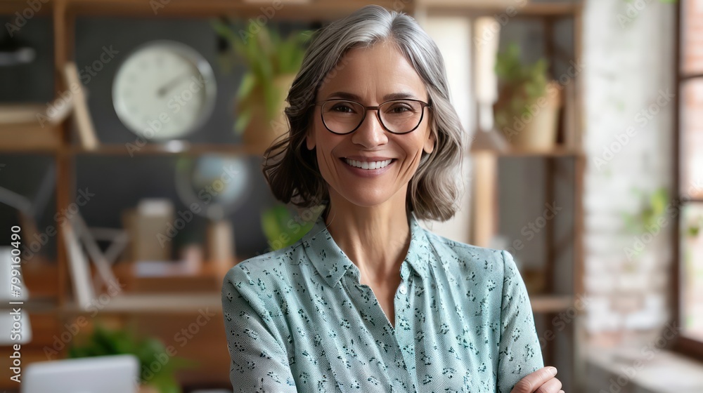 Portrait of a professional woman in an elegant workplace, woman with a ...