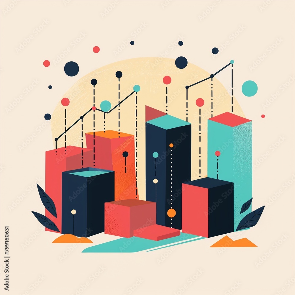 Corporate wallpaper with abstract floating cubes and subtle financial ...