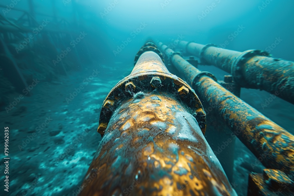 Underwater pipeline for oil and gas transport, subsea industry ...