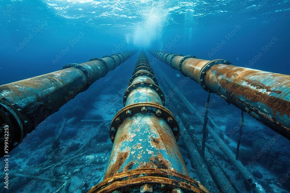 Underwater pipeline for oil and gas transport, subsea industry ...