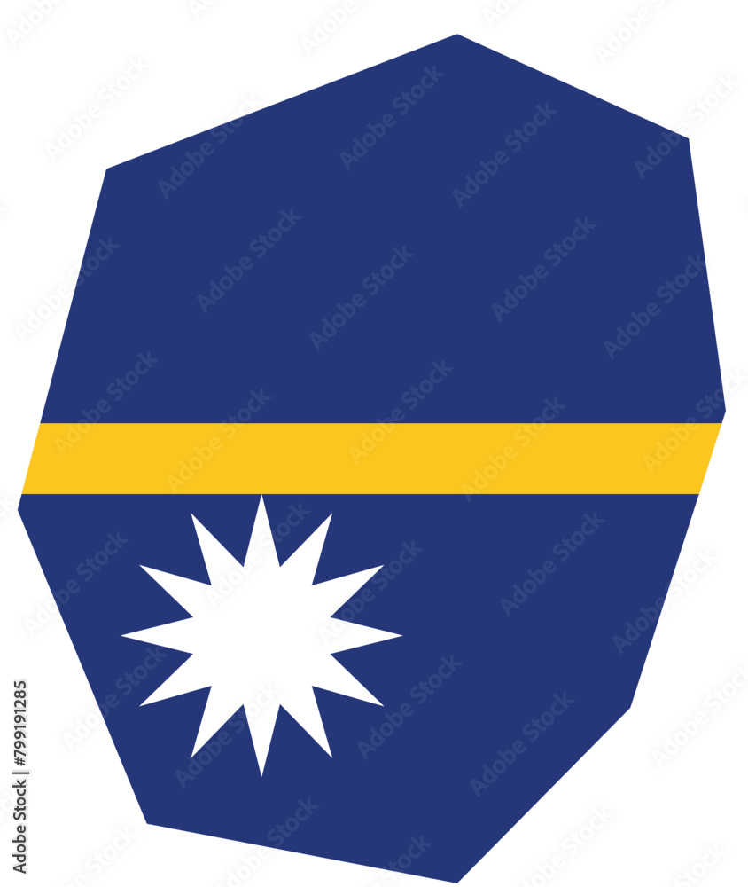 Outline of the map of Nauru with regions Stock Vector | Adobe Stock