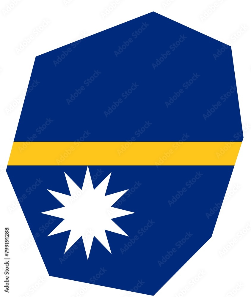 Outline of the map of Nauru with regions Stock Illustration | Adobe Stock