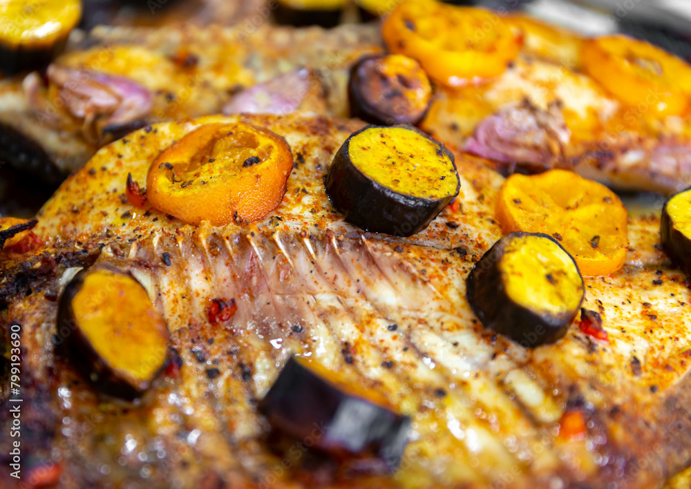 Fresh tropical fish Tambaqui (Colossoma macropomum) typical Brazilian ...