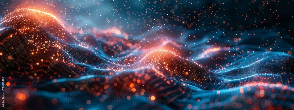 Abstract 3D Mesh Network with Glowing Data Streams and Neural Interfaces - Generative AI and ...