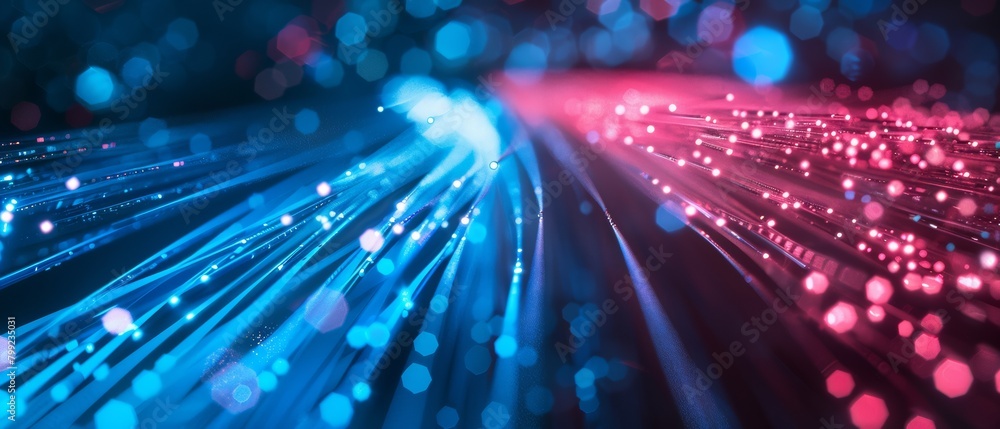 Fiber Optic Technology Network with High-Speed Data Transmission ...