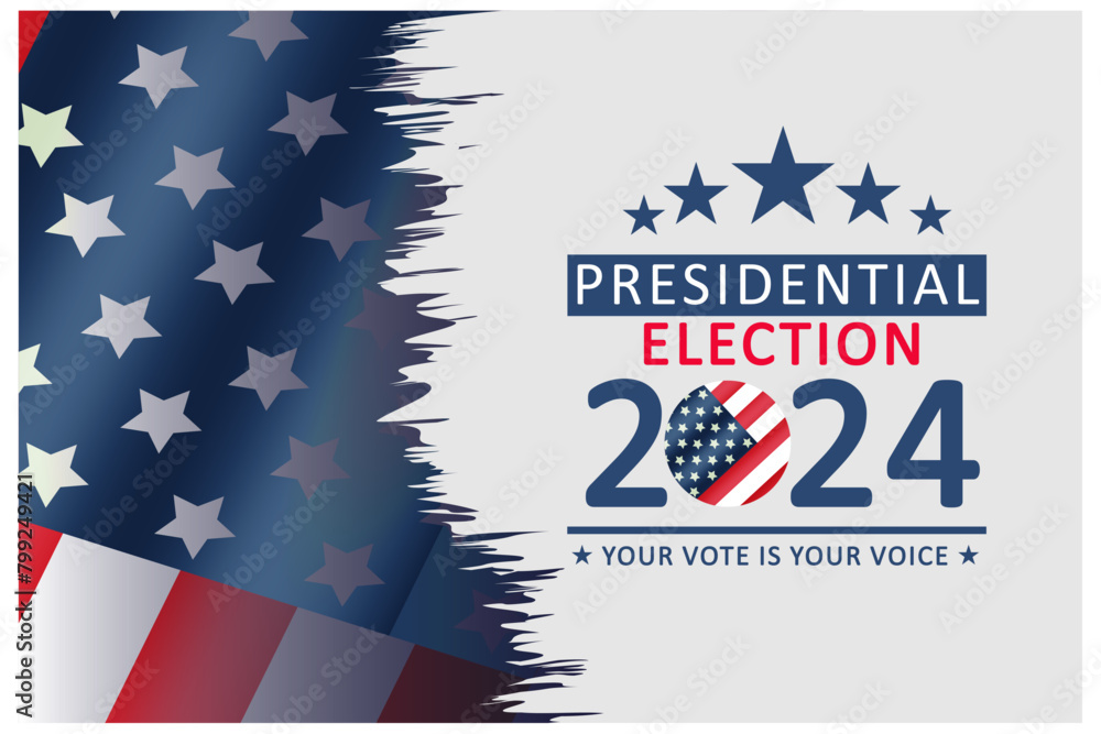 Presidential election 2024 background design template with USA flag ...