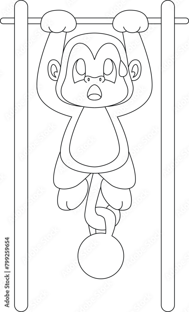 Monkey Bodybuilder Pull ups Fitness Animal Vector Graphic Art ...