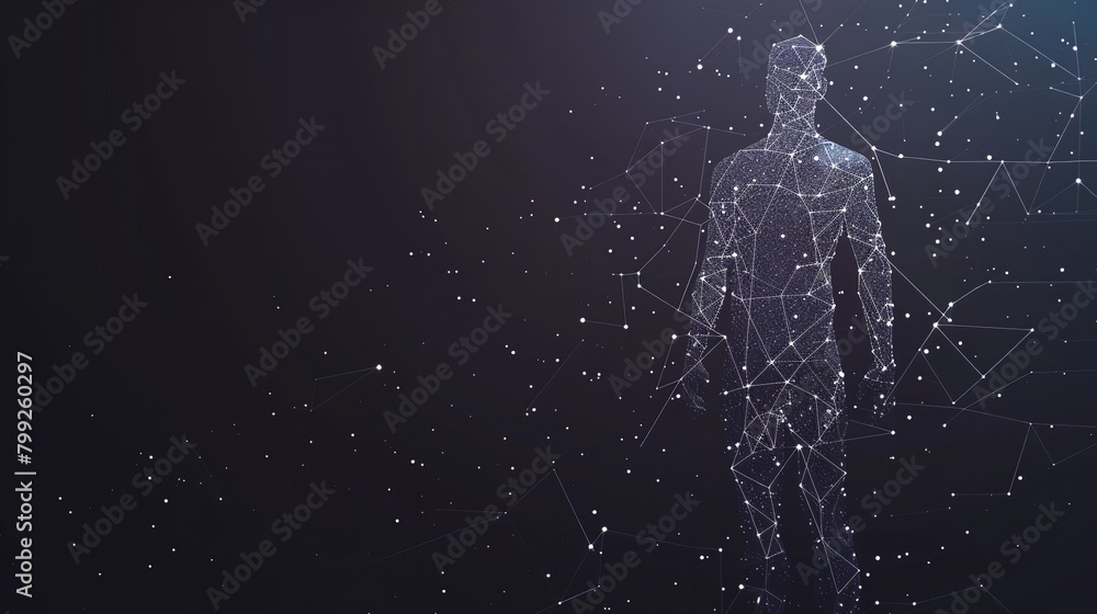 Classic Proportion Man Low Poly Wireframe. Vector Illustration Stock ...