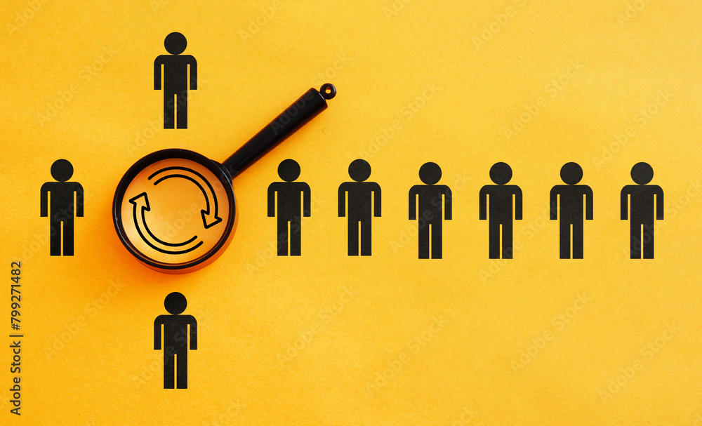 Employee turnover or staff rotation. Employee replacement on a new one ...