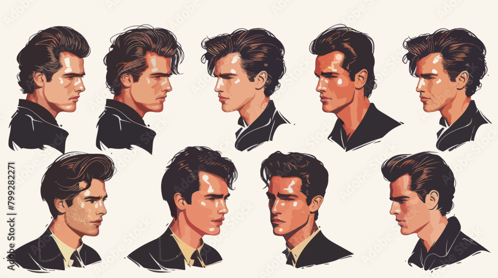 a drawing of a man's face with different facial expressions Stock ...