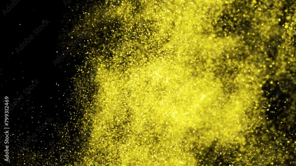 Gold ink in water shooting with high speed camera. Gold glitter ...