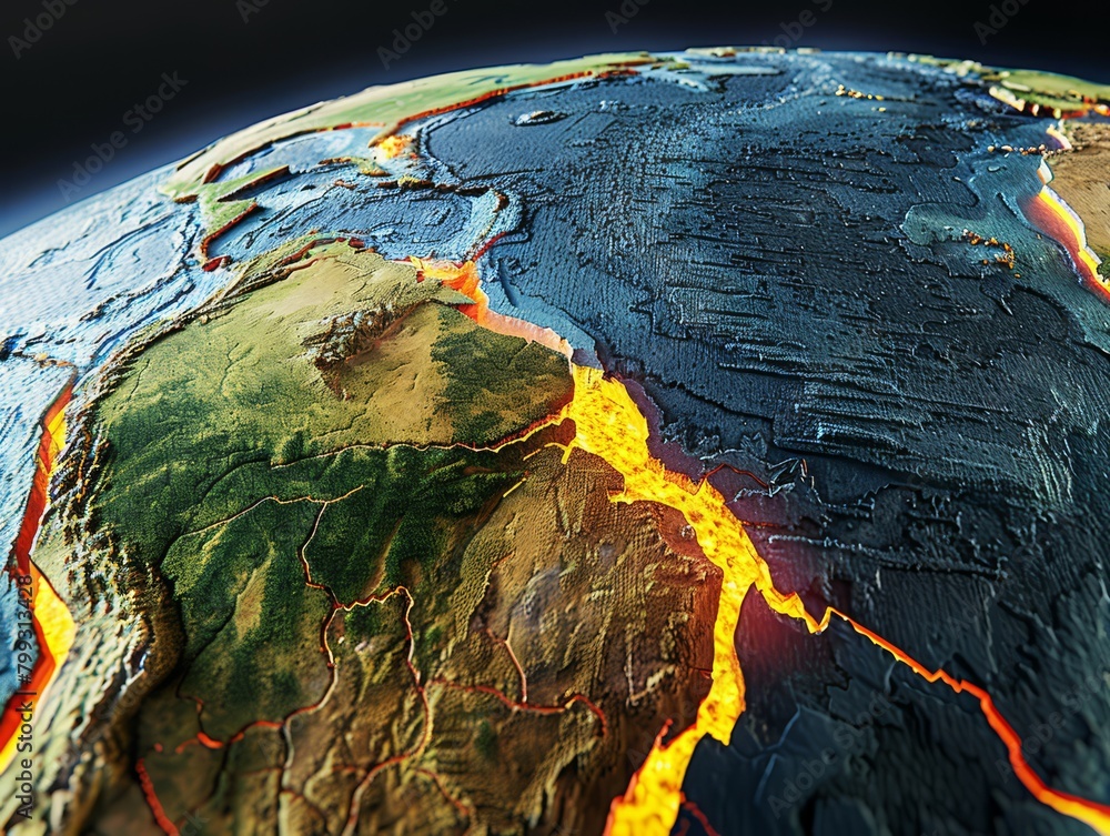 Close-up image of Earth for educational and scientific purposes ...