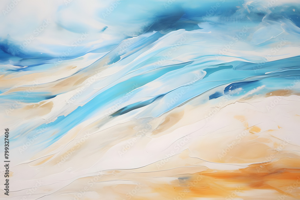 Limitless Beach Bliss, abstract landscape art, painting background ...