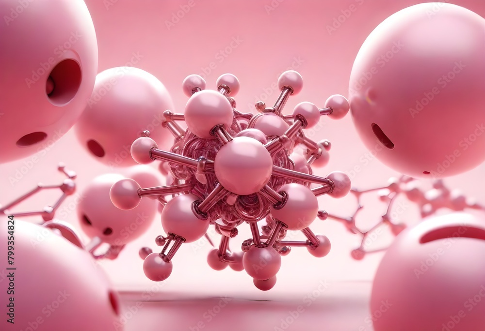 Playful pink spheres - A background of pastel pink balls in various ...