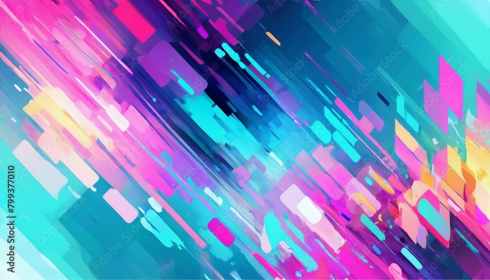 Glitch Aesthetic: Background with Distorted Elements and Pixelated ...