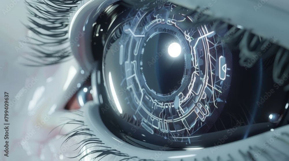 Advanced Vision Technology CloseUp of Intricate Robotic Eye with ...