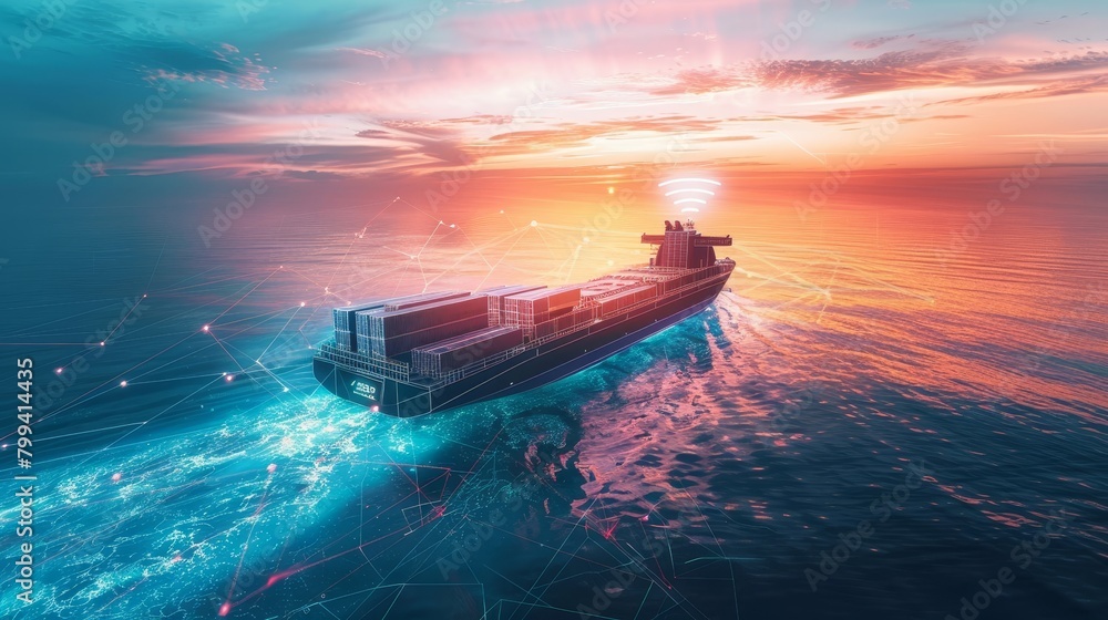 Autonomous Shipping AIPowered Cargo Vessel Charting Course through ...