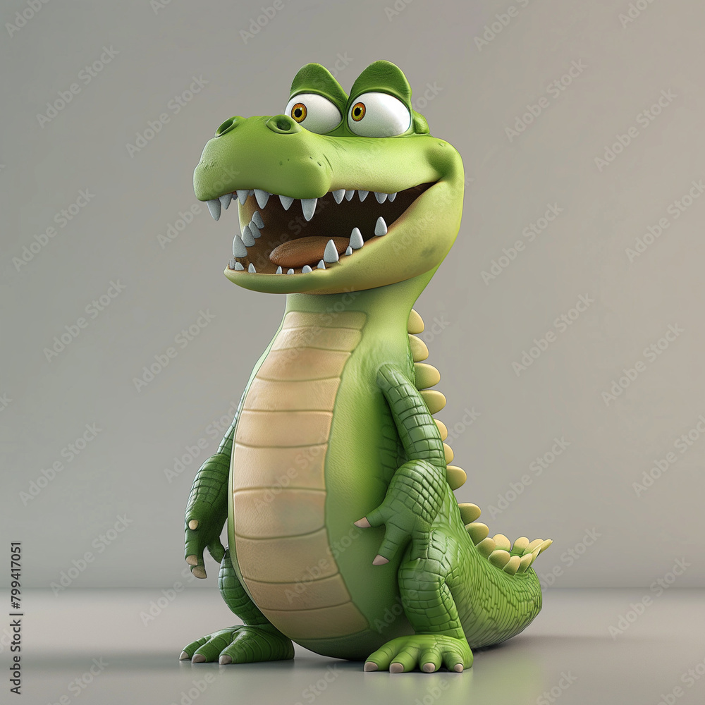 3D model of alligator illustration using generative artificial ...