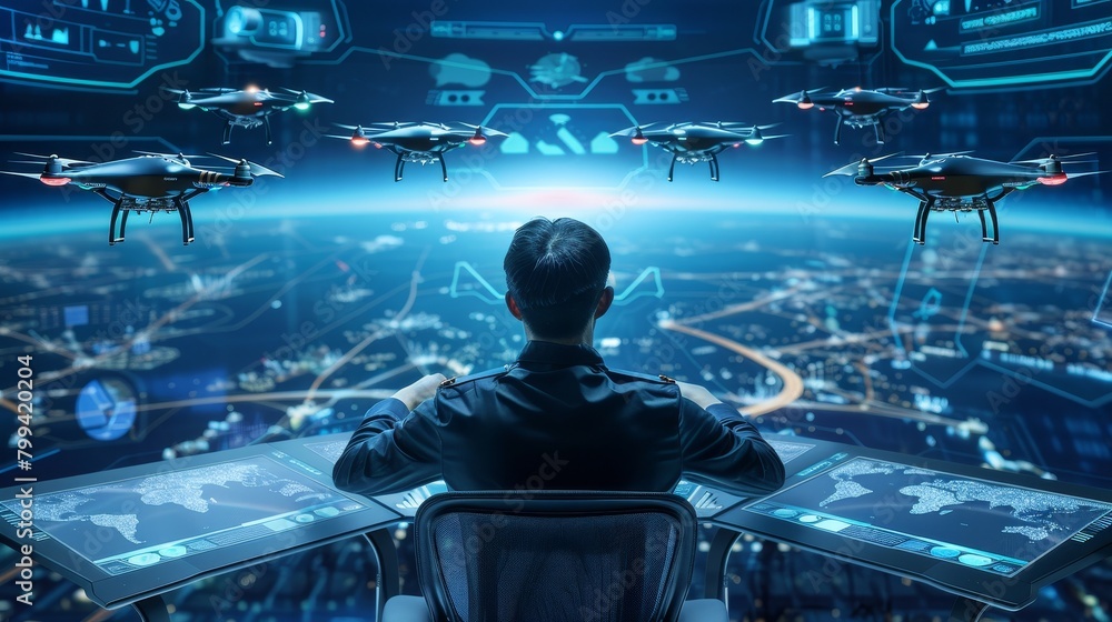 CuttingEdge Drone Operations Skilled Operator Commanding Fleet from ...