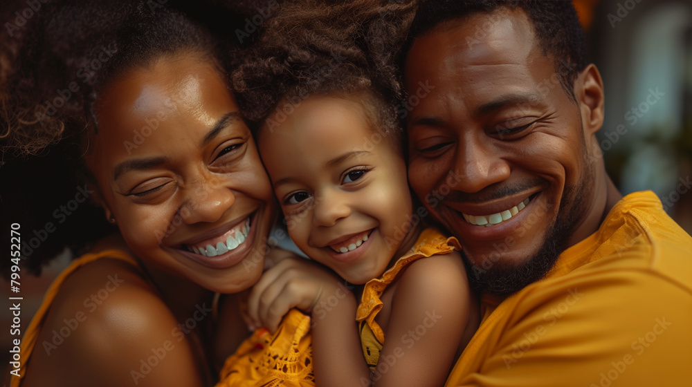 Parents embracing their child with pride and joy, celebrating the ...
