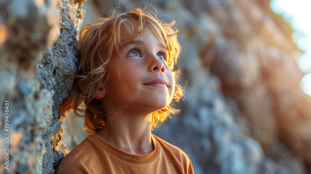 A child facing adversity at home or school, showing resilience as they ...