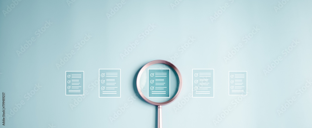 magnifying, search, checklist, data, list, check, file, magnification ...