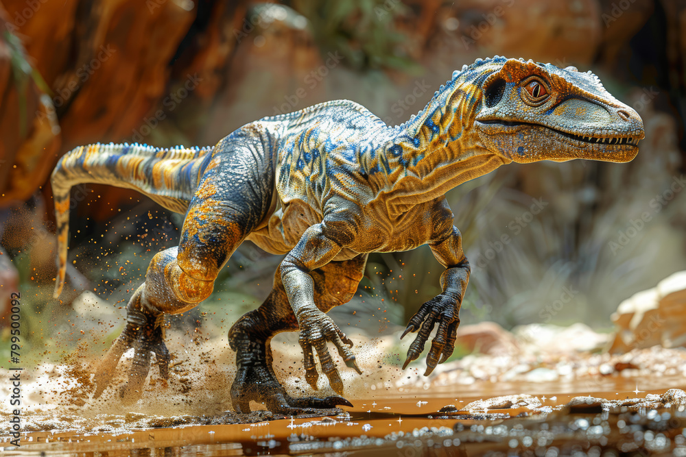 A stealthy Compsognathus, with its small size and swift movements ...
