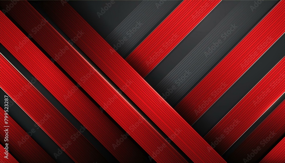 Dynamic red stripes on abstract black background - vibrant and modern ...