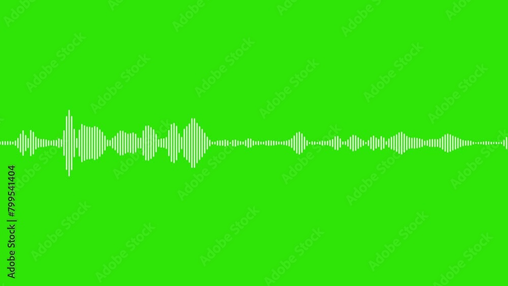 white audio bar spectrum Isolated on green screen background ...