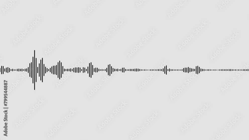 Sound wave isolated on white background, Line digital minimalist voice ...