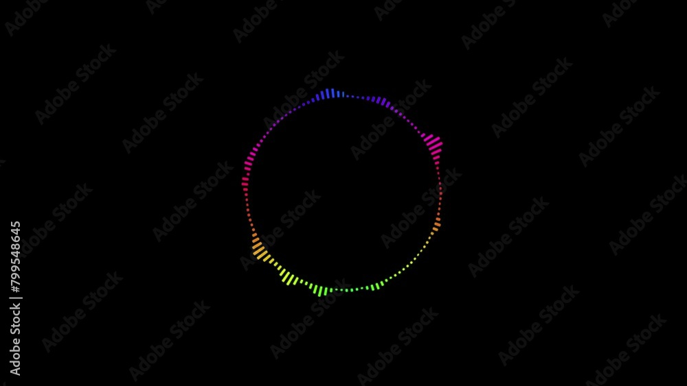 Animated sound wave spectrum black background, pastel color digital ...