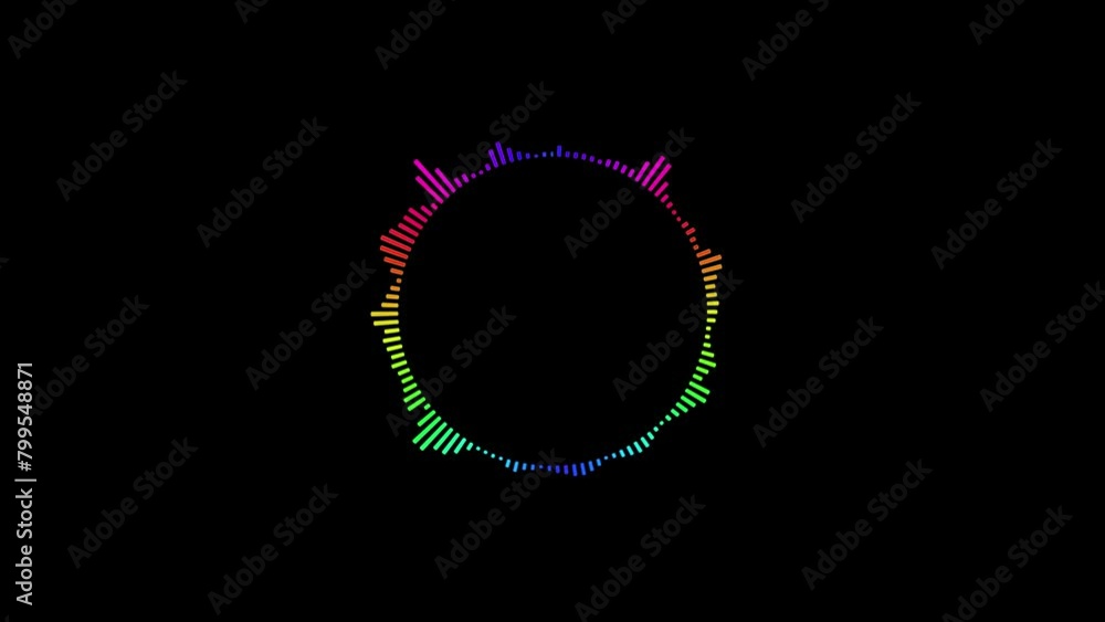 Vidéo Stock Animated sound wave spectrum black background, pastel color ...