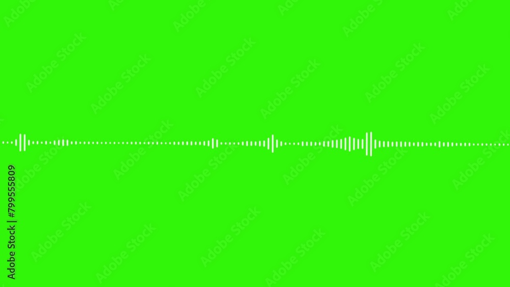White line sound waveform green screen, Voice vibration sound wave icon ...