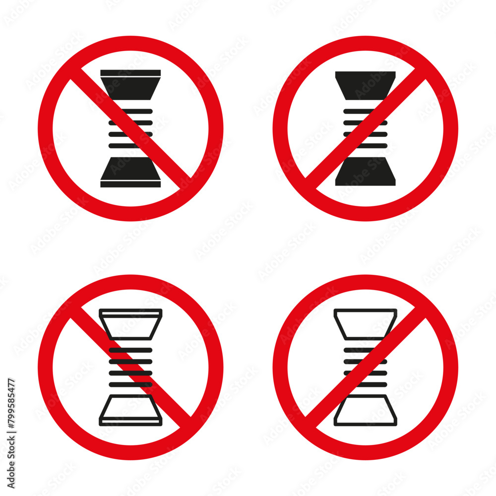 Prohibited nuclear energy symbols. No atomic power signs. Anti ...