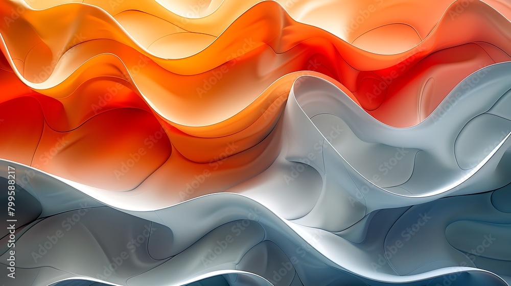 An abstract composition of chromatic waves, with overlapping diagonal ...