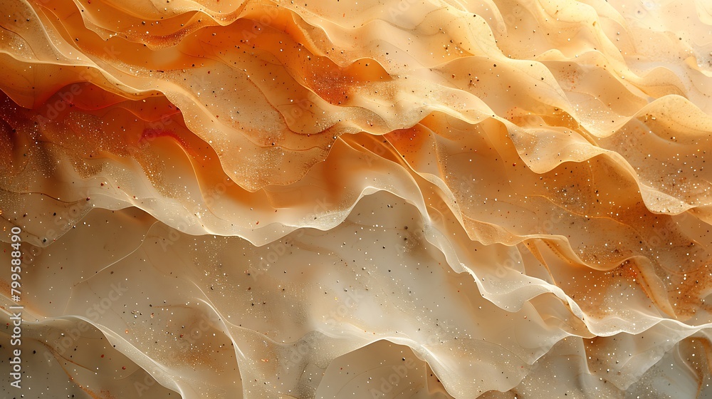 An abstract landscape of sandy dunes, depicted with diagonal layers in ...